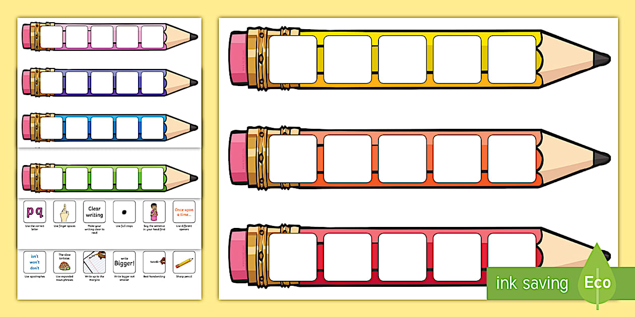 Editable And Printable Writing Goals Template – Twinkl