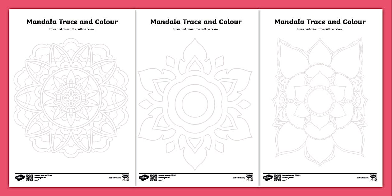 Mandala Outline Trace and Colour Activity (Teacher-Made)