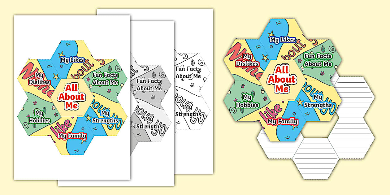 All About Me Hexagon Writing Template (teacher made)