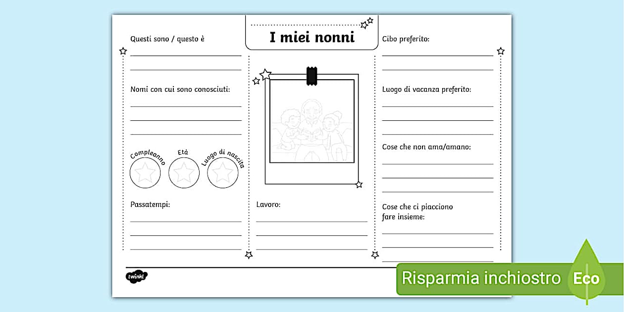 Tutto sui miei nonni (professor feito) - Twinkl
