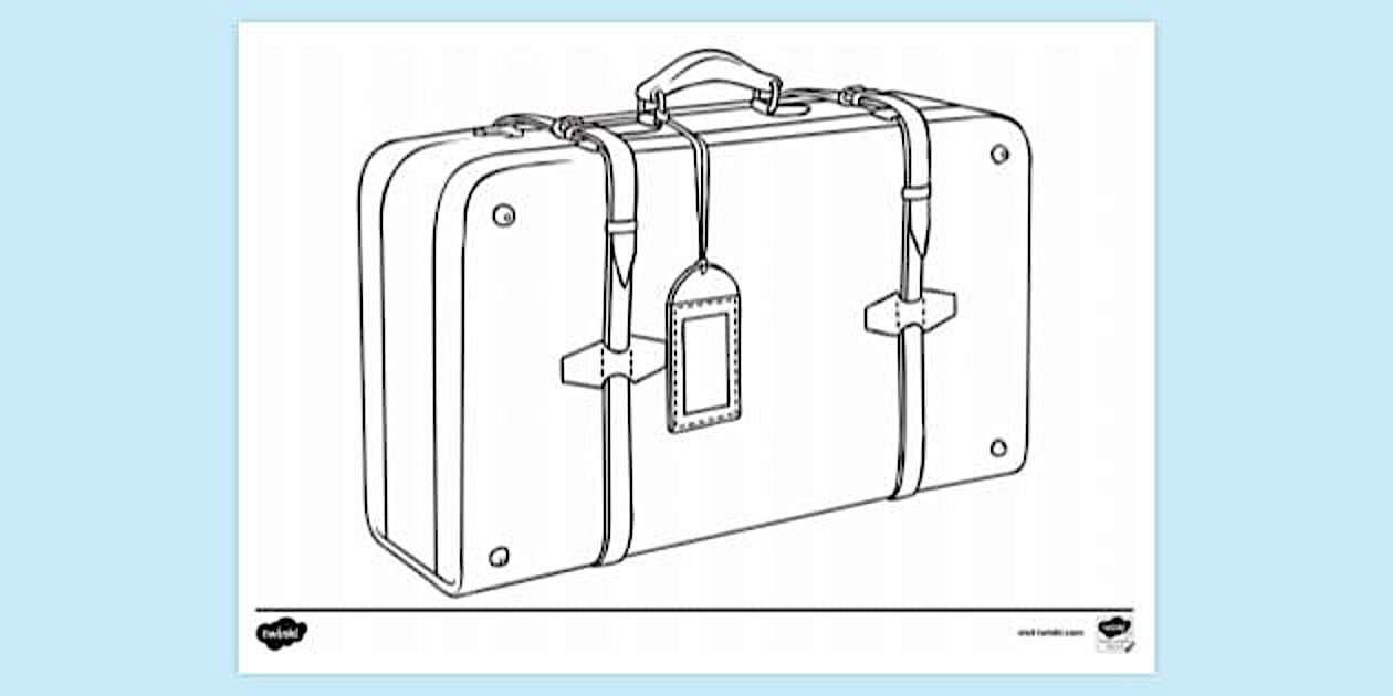 Suitcase Colouring Sheet | Colouring Sheets | Twinkl