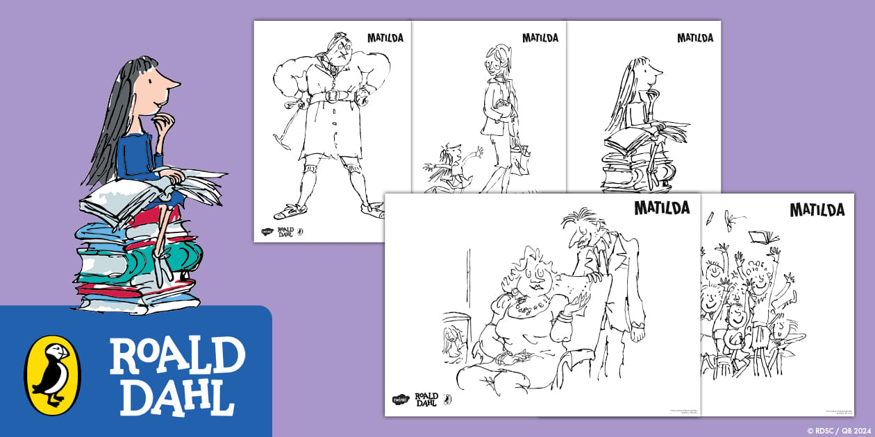 FREE! - Matilda Colouring Sheets | Roald Dahl | Twinkl Resources
