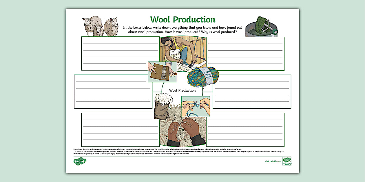 Wool Production Mind Map - Twinkl