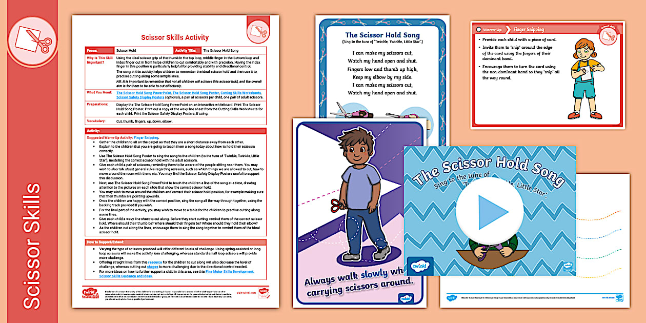 Fine Motor Skills Adult-Led Activity: The Scissor Hold Song