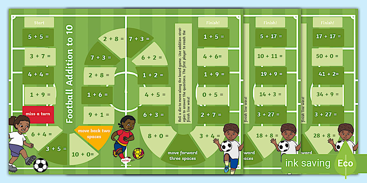 Caribbean Football-Themed Differentiated Addition Board Game