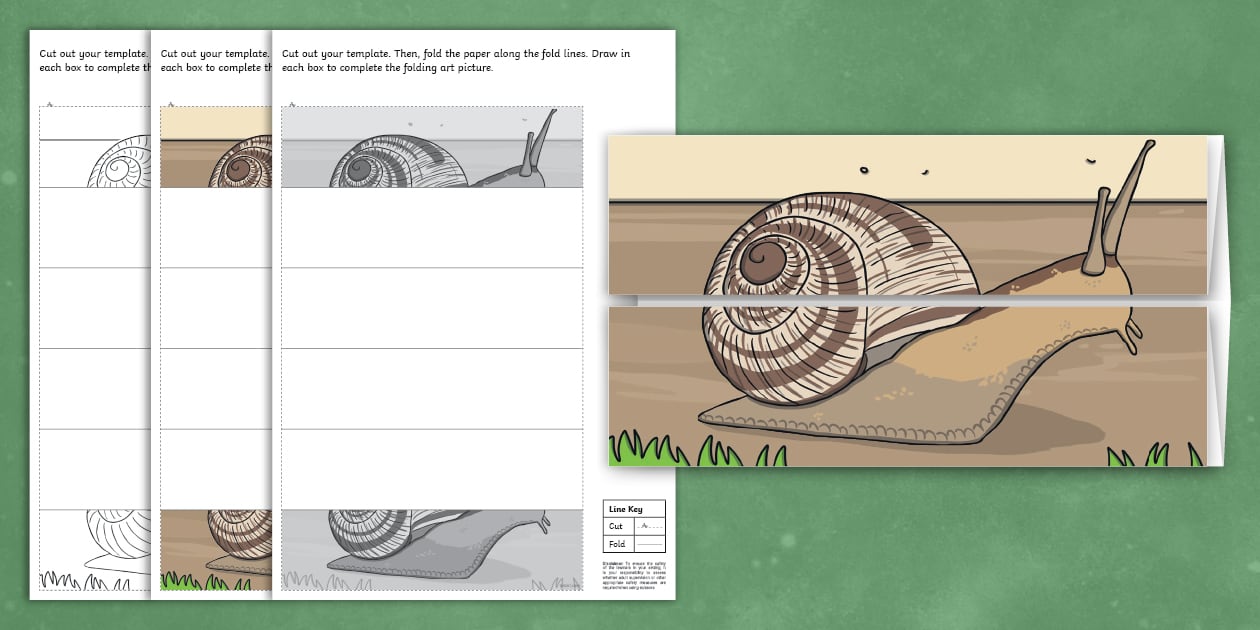 Snail Folding Art Template (teacher made) - Twinkl