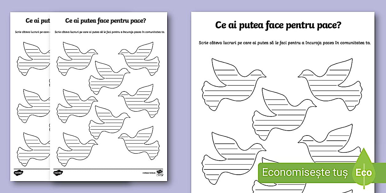 Ce putem face pentru pace – Fișă de activitate - Twinkl