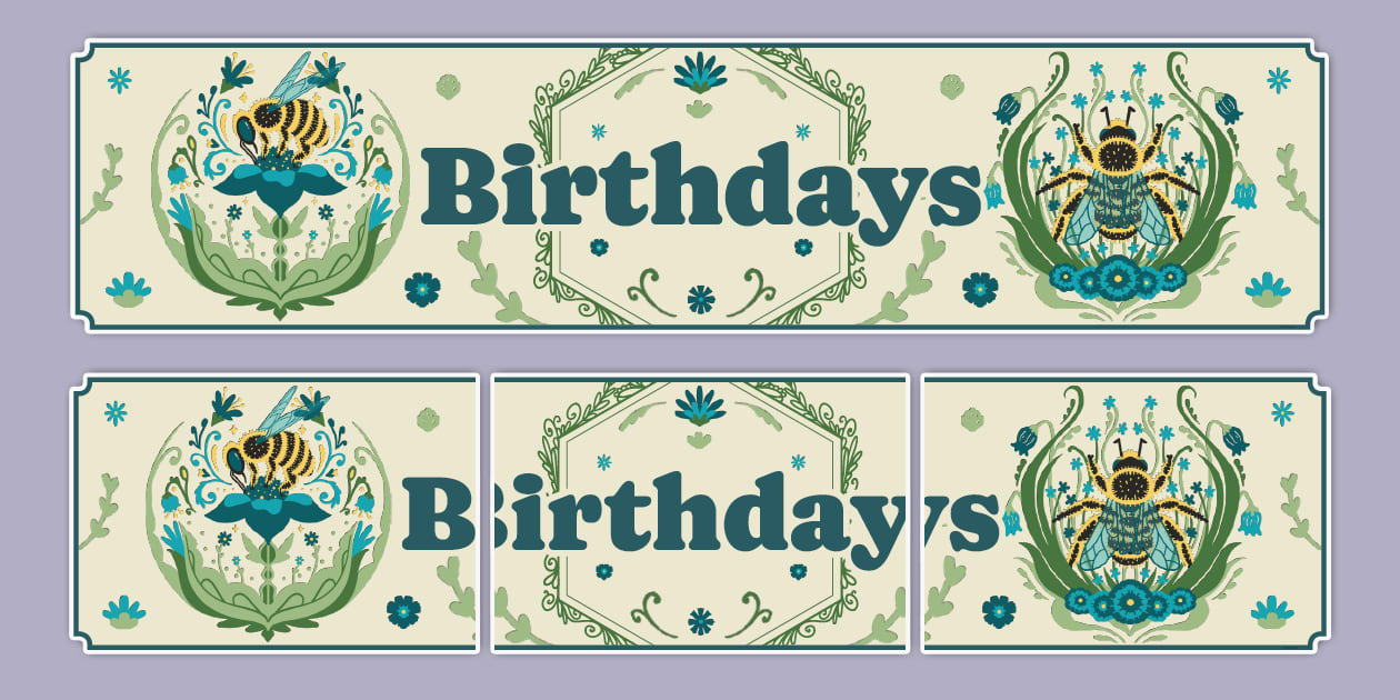 Bee Themed Birthday Display Banner