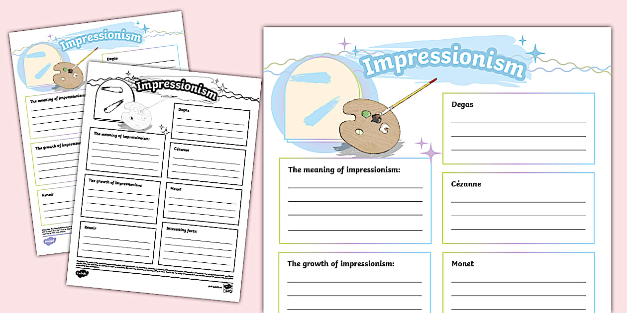 Impressionism Fact File Template (teacher made) - Twinkl