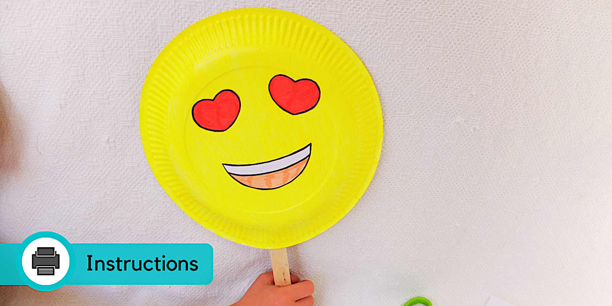 😊 Paper Plate Yellow Face Emoji Craft | Emoji Crafts