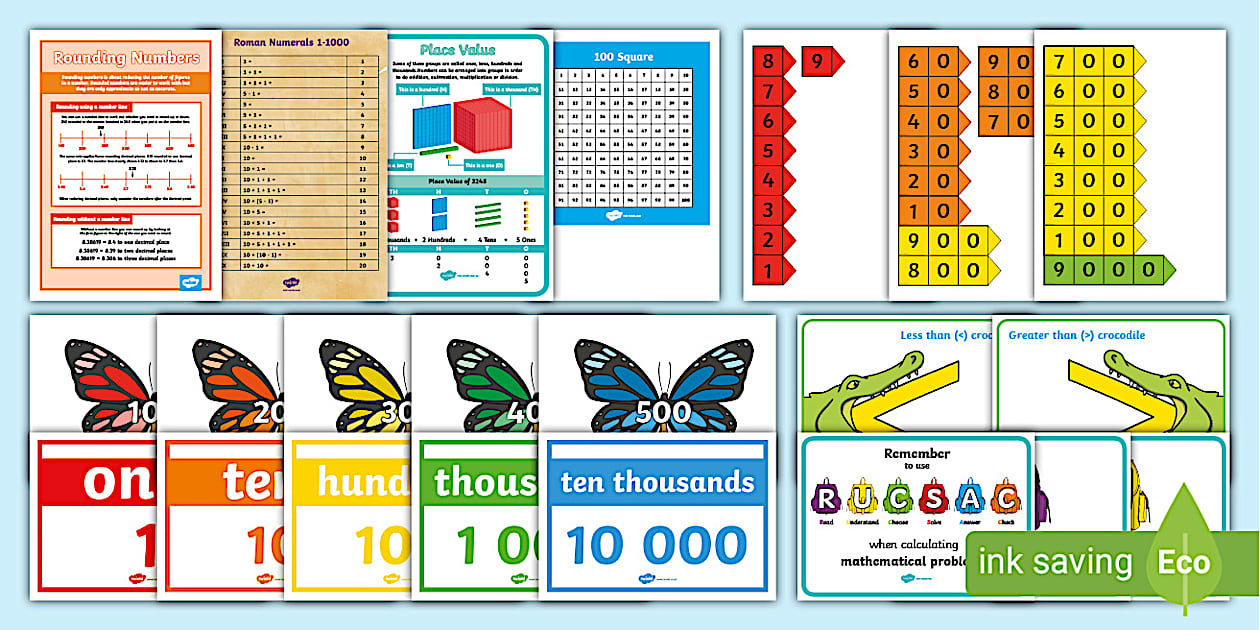 Number and Place Value Display Pack LKS2 (Teacher-Made)
