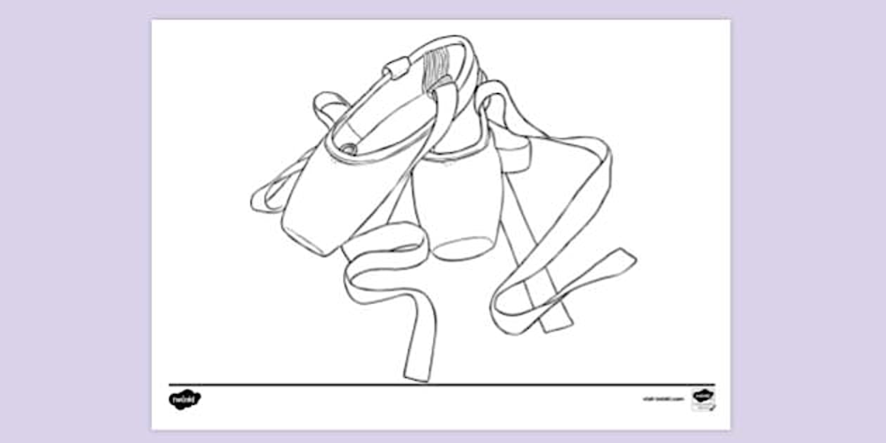 Ballet Shoes Colouring Sheet | Colouring Sheets - Twinkl