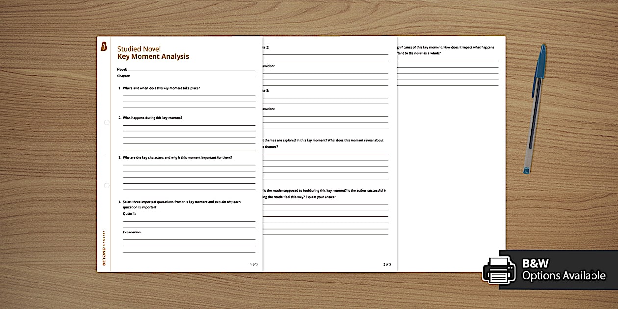 Key Moment Analysis - Twinkl Resources - Junior Cycle