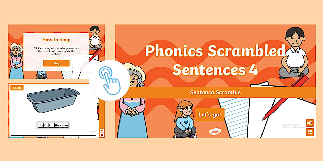 Set 2 Phonics Scrambled Sentences to support the teaching of Phonics Plus 4