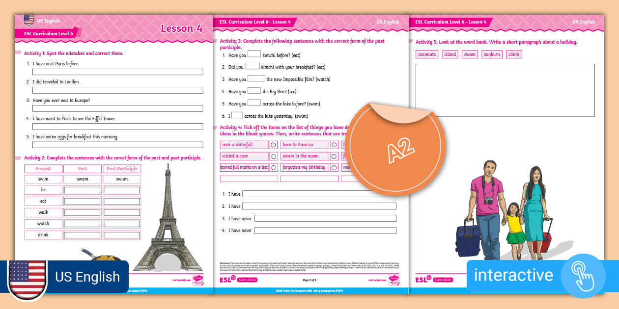 ESL Level 6 Lesson 4 Activities (teacher made) - Twinkl