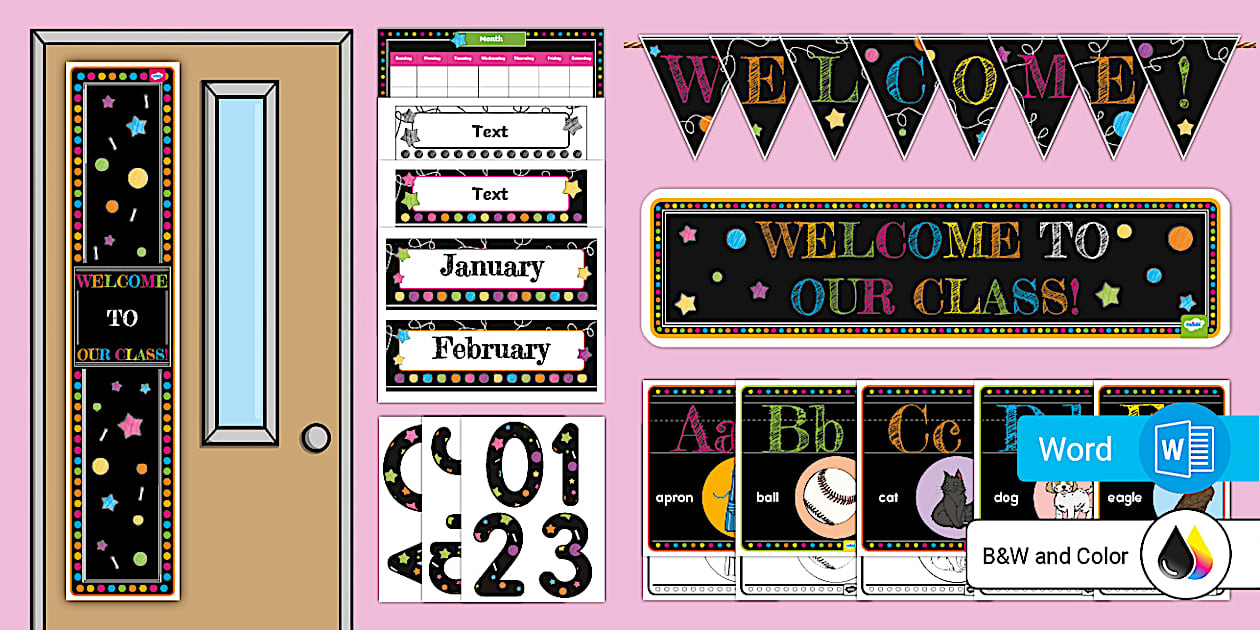 Colorful Chalkboard Classroom Decor Pack | Twinkl USA