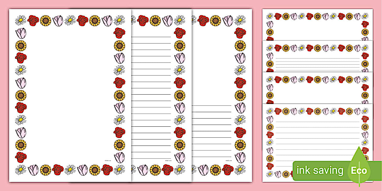 Editable Flower Border Writing Templates - Twinkl