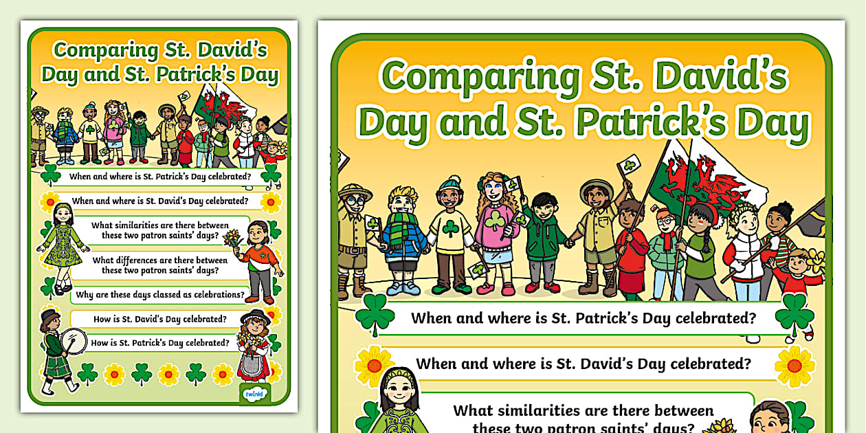 Comparing St. David's Day and St. Patrick's Day Poster