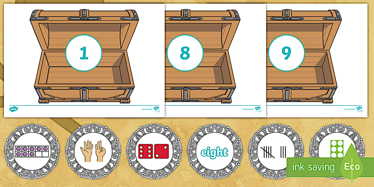 Pirate Treasure Representing Numbers Sorting Activity