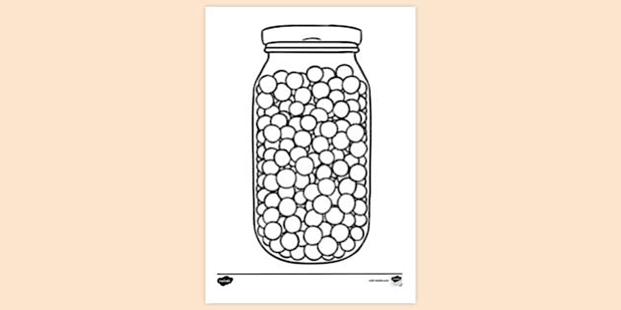 Sweets Candy Jar Colouring Sheet | Colouring Sheets - Twinkl