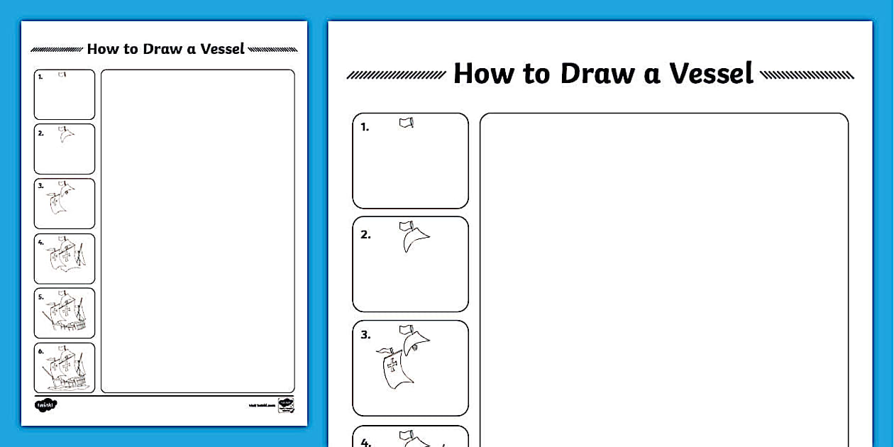 How to Draw a Vessel Activity - Twinkl