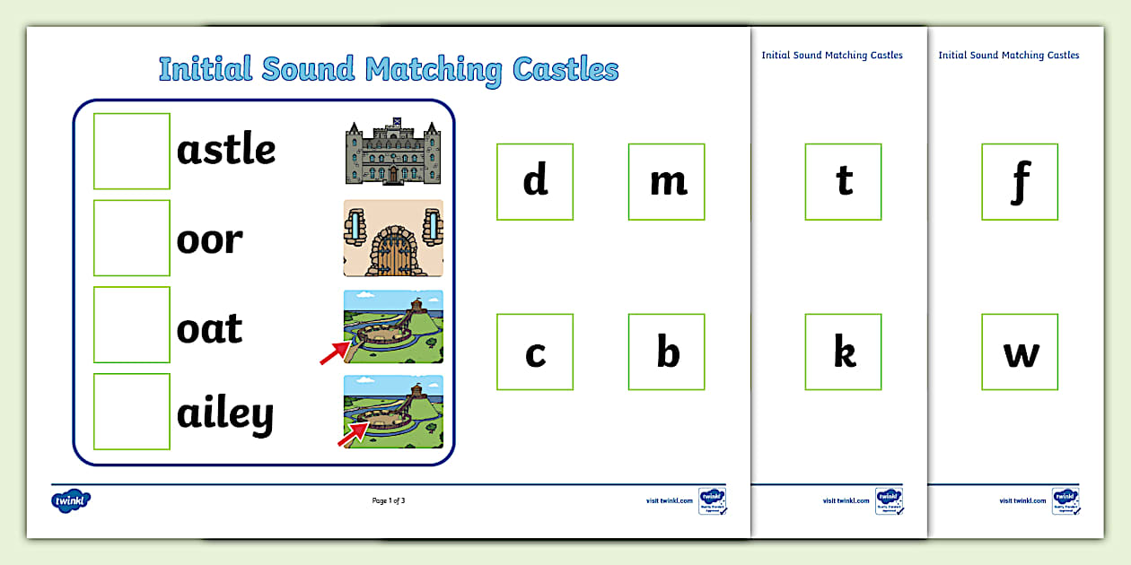 Initial Sound Matching Castle Workstation Pack - Twinkl