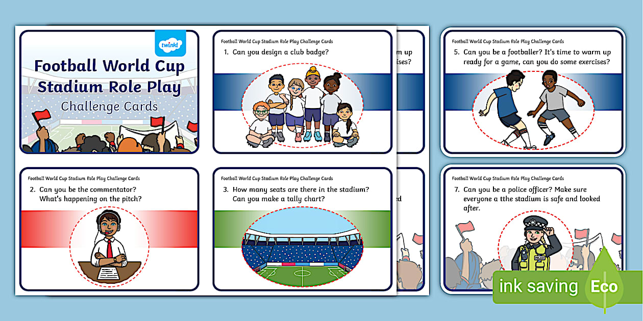 Football World Cup Stadium Role Play Challenge Cards - challenge