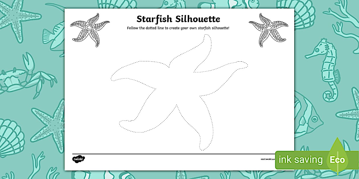 Starfish Silhouette Drawing Activity