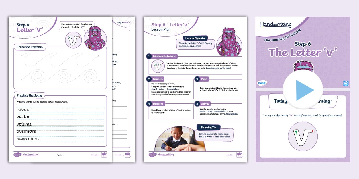 Twinkl Handwriting Scheme: Step 6 Letter 'v' Pack - Twinkl