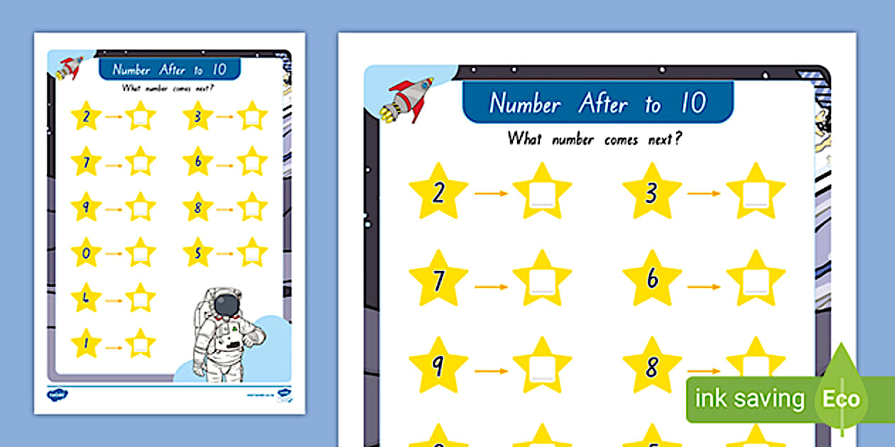 Stage 1 Number After to 10 Stars Activity (teacher made)