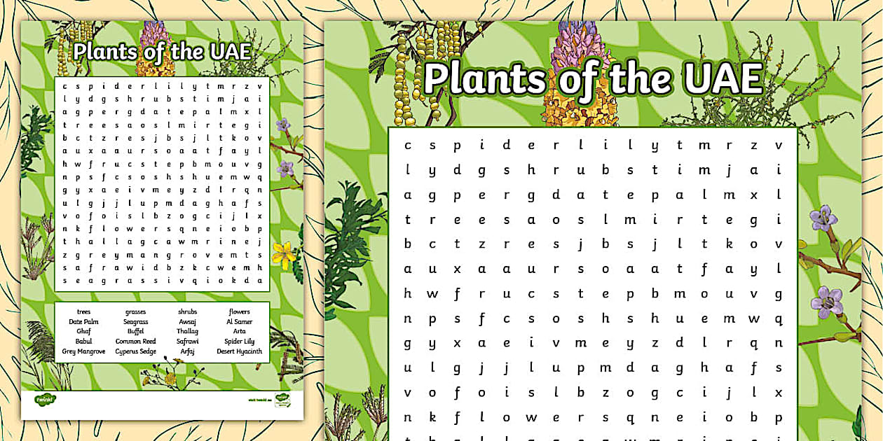 UAE Plants - Word Search