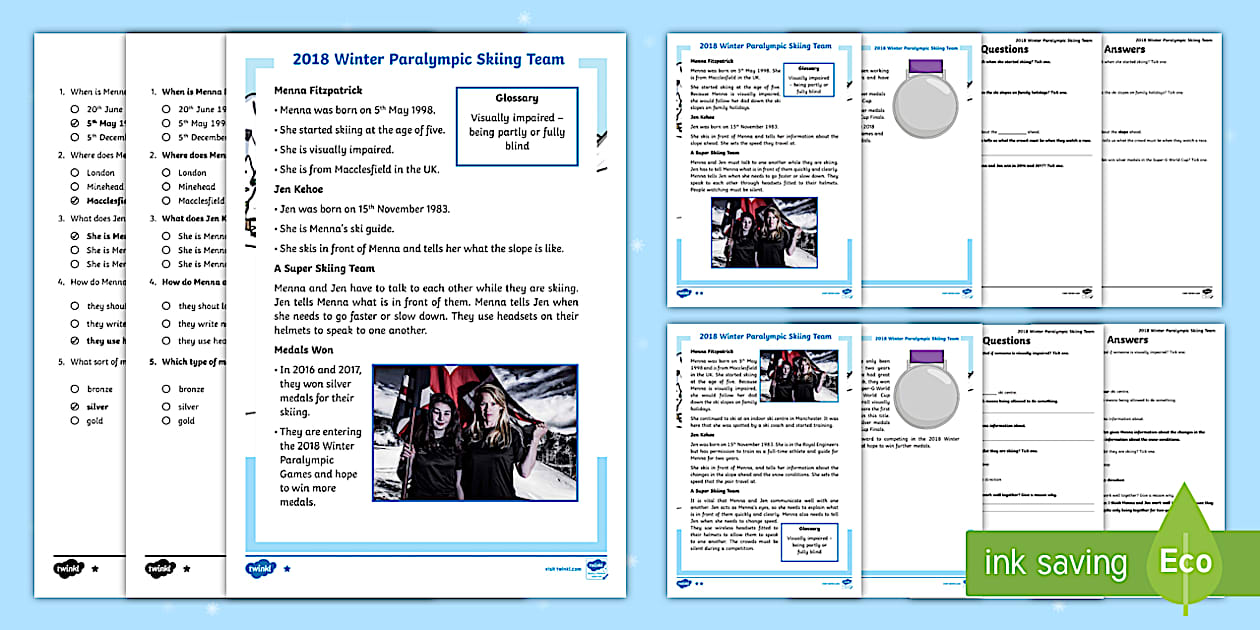KS1 Menna Fitzpatrick and Jennifer Kehoe Winter Paralympic Team Athletes