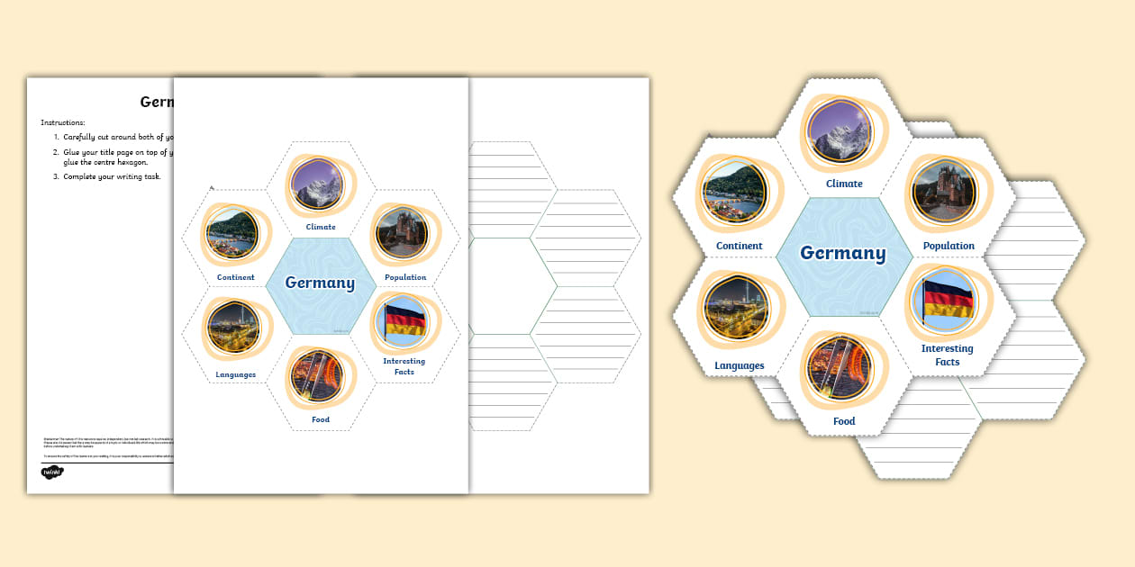 Germany Hexagon Writing Template - Twinkl