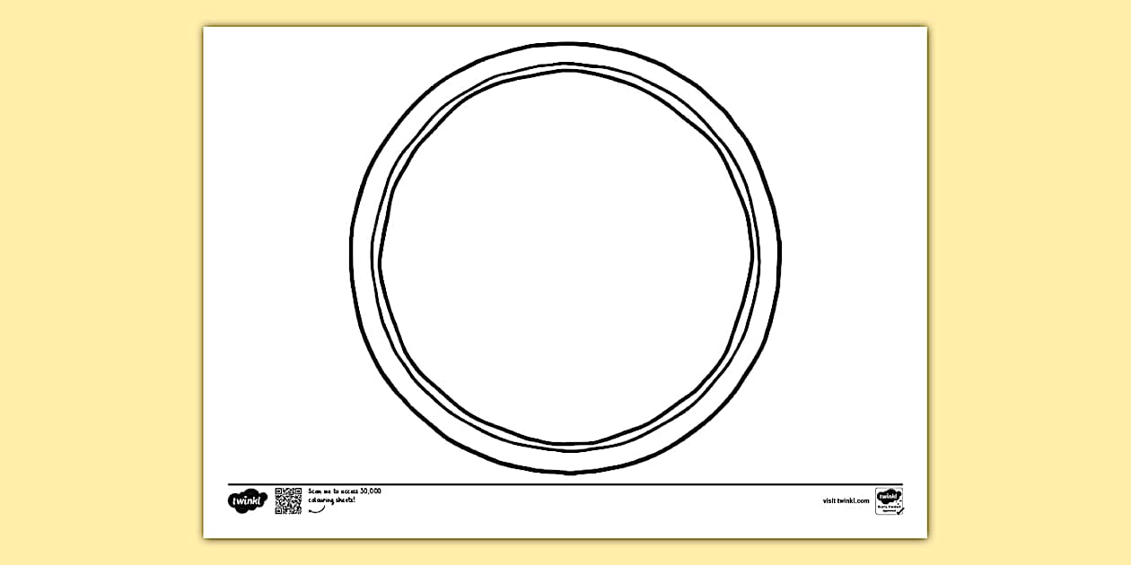 Circle Pizza Base Colouring | Colouring Sheets
