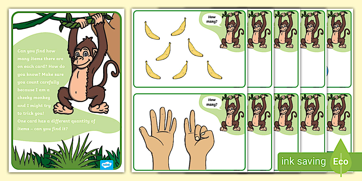 Cheeky Monkey Number 7 Counting Cards Activity Pack | Twinkl