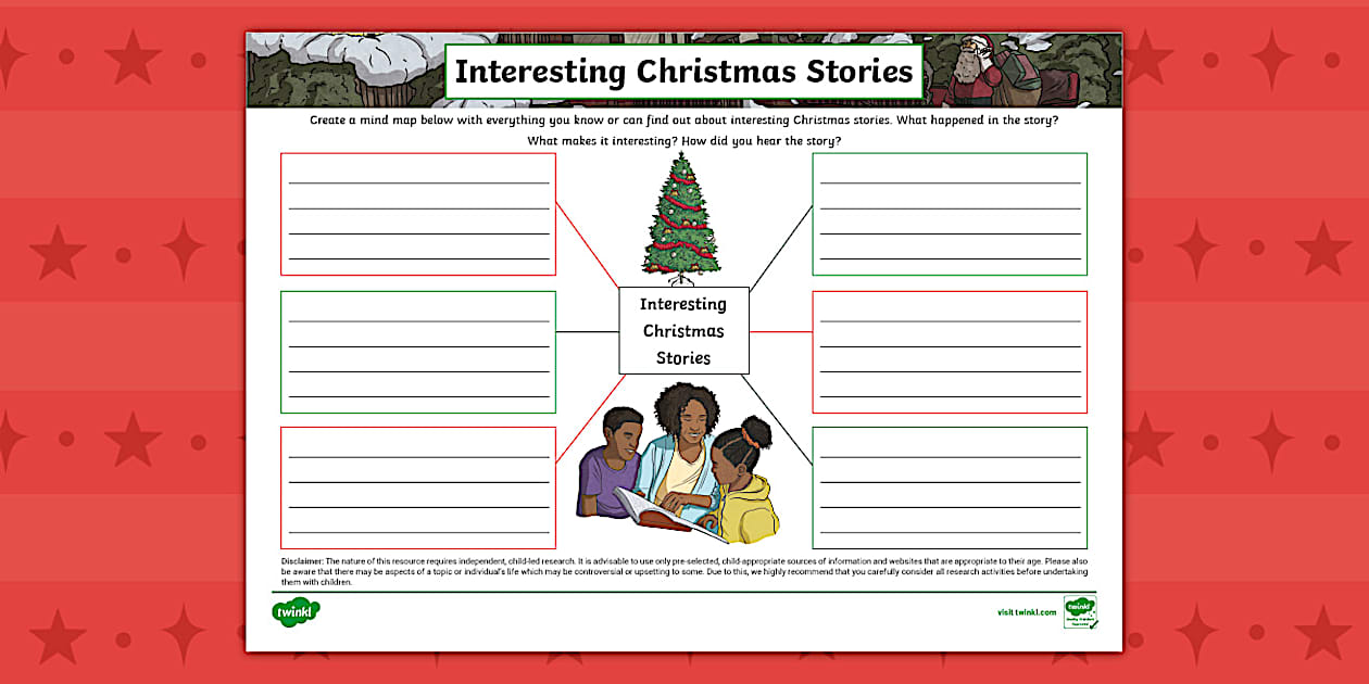 Interesting Christmas Stories Mind Map (teacher made)