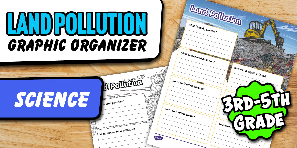 Land Pollution Graphic Organizer for 3rd-5th Grade - Twinkl