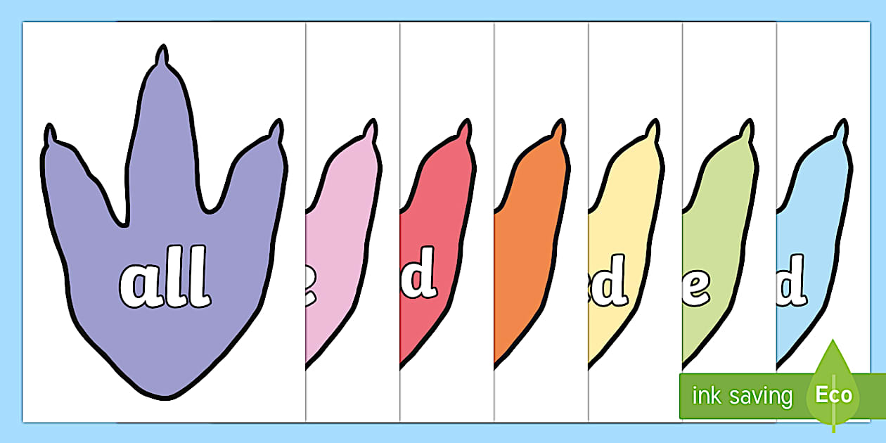 Editable Tricky Words on Dinosaur Footprint (teacher made)