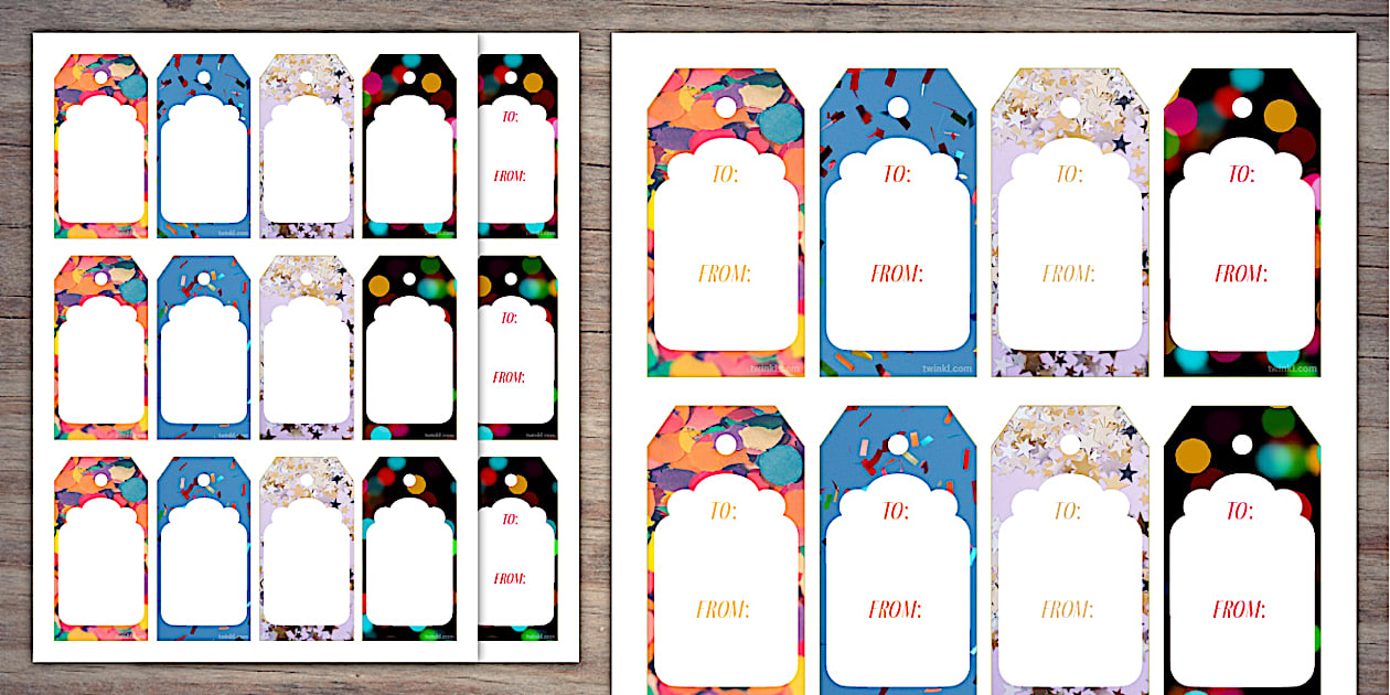 Confetti Gift Tags | Twinkl Party