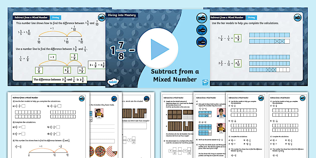 👉 White Rose Maths Supports Year 5 Subtract Mixed Numbers (1)