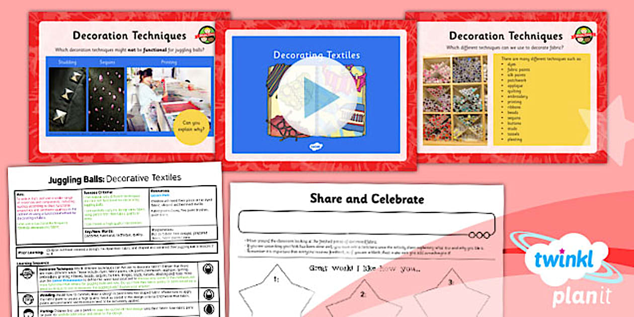 D&T: Juggling Balls: Decorative Textiles LKS2 Lesson Pack 5