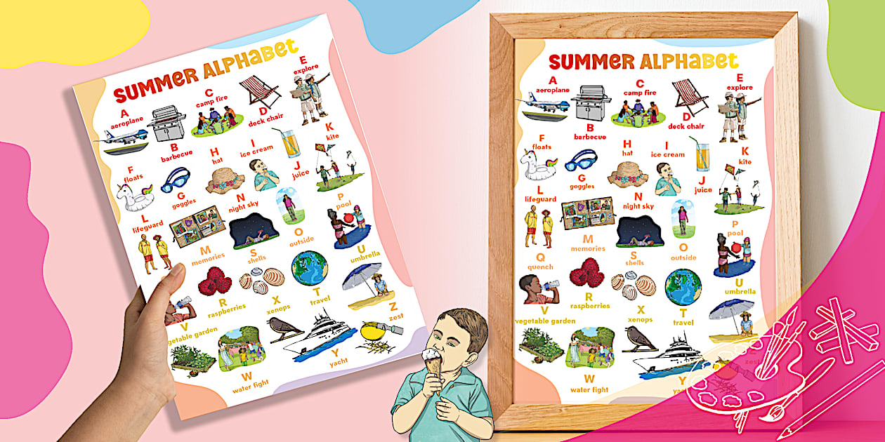 Summer-Themed Alphabet Poster | Twinkl Art Gallery