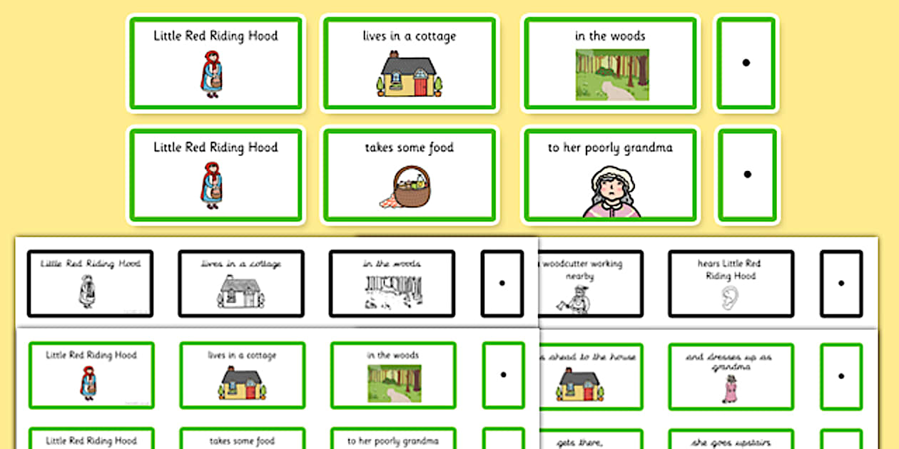 The Little Red Riding Hood Sentence Building Cards - Twinkl