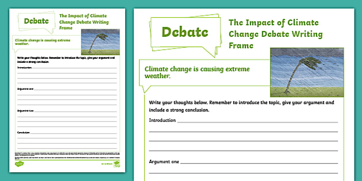 * NEW * The Impact of Climate Change Debate Writing Frame
