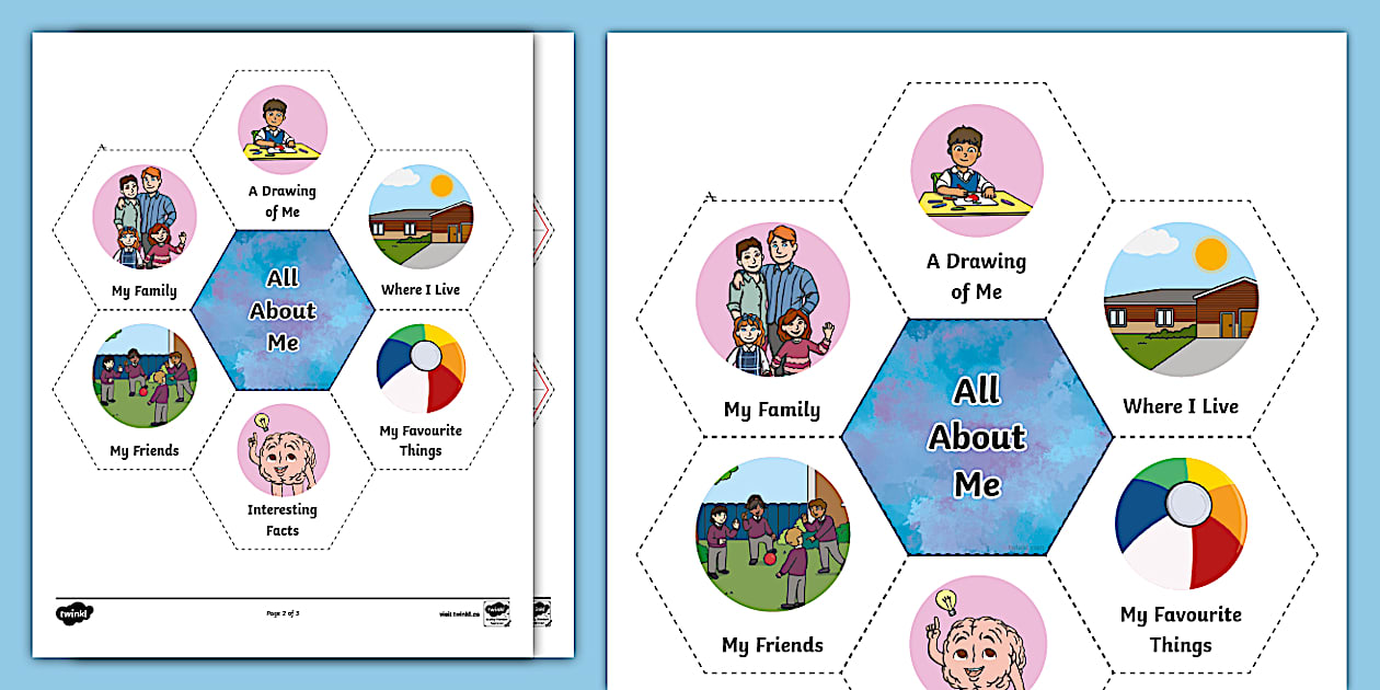 All About Me Hexagon Writing Template