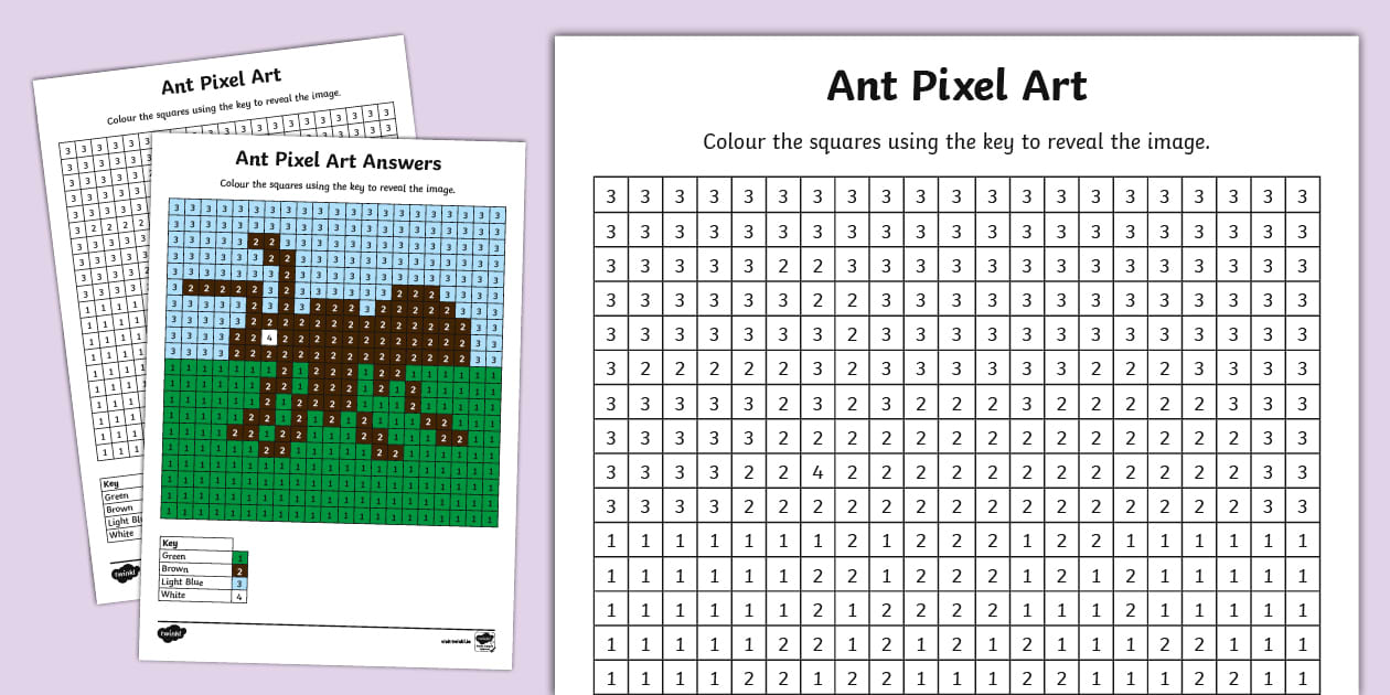 Ant Pixel Art Worksheet - Twinkl