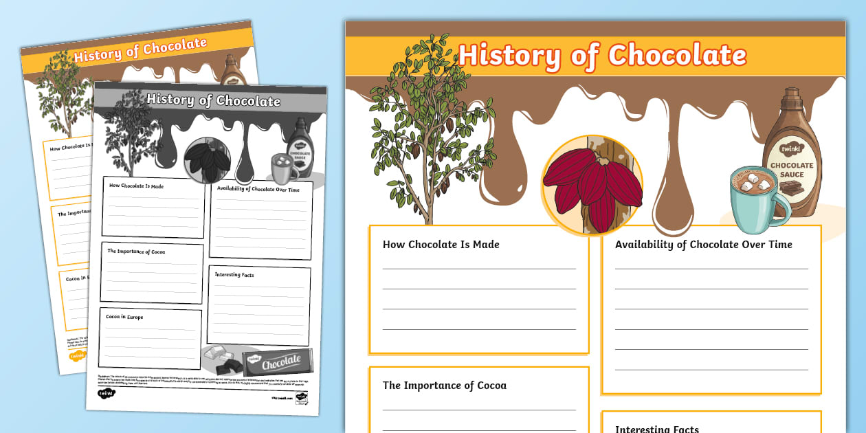 History of Chocolate Fact File Template (Teacher-Made)
