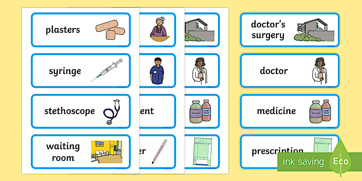 Editable Doctor's Surgery Display Labels (teacher made)