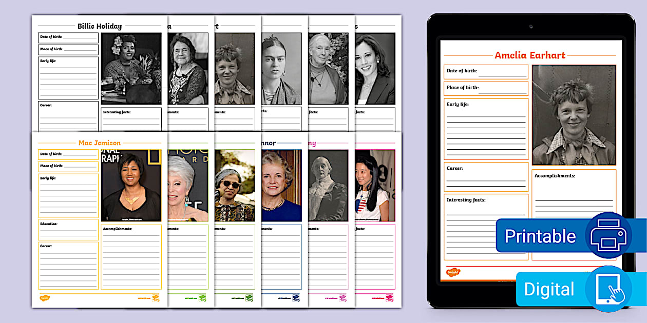Women's History Worksheets for 3rd-5th Grade | Twinkl USA