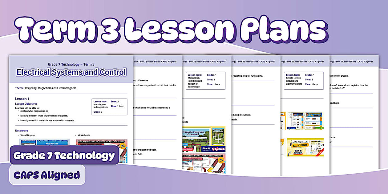 Grade 7 - Technology - Term 3 - Lesson Plans (CAPS Aligned)